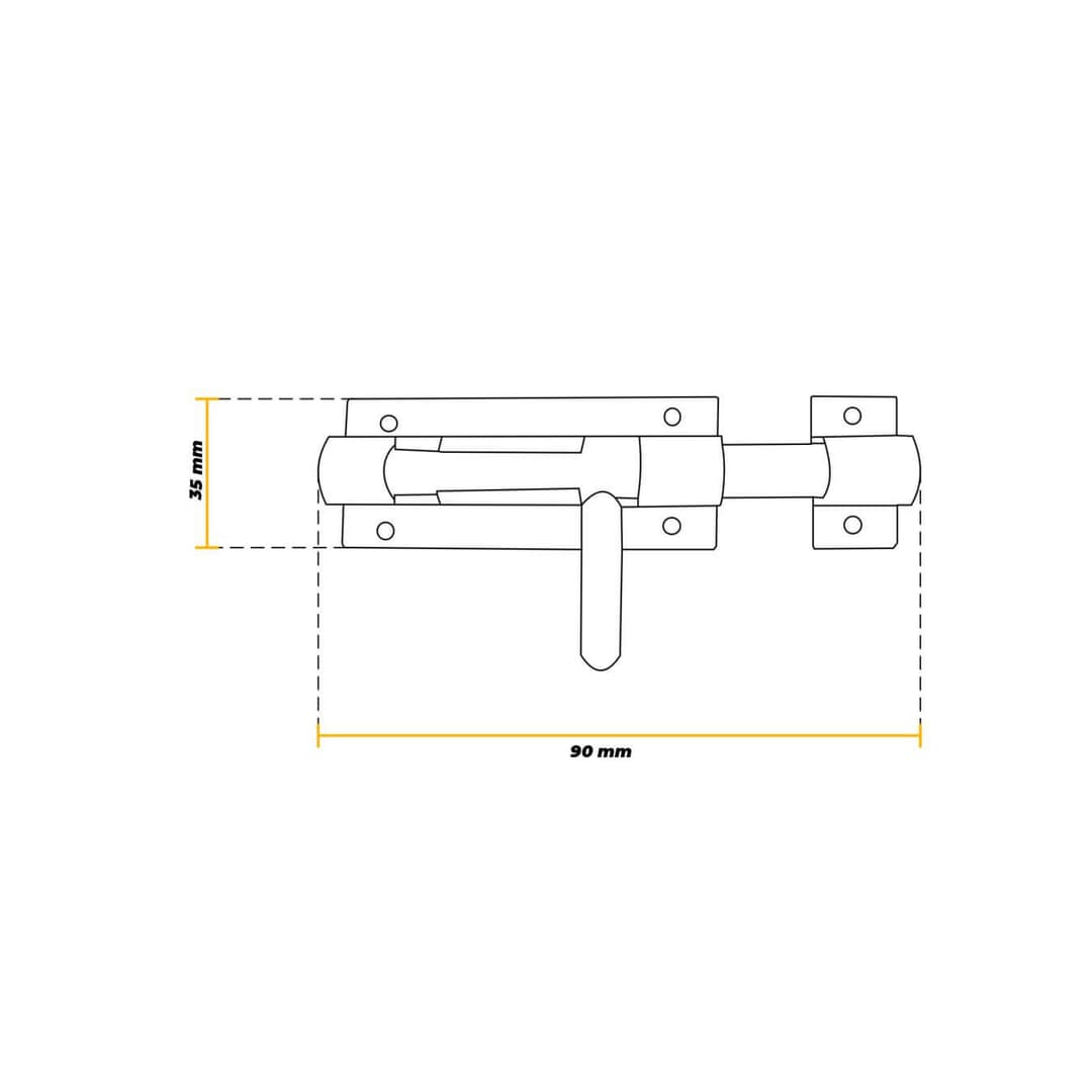 Fecho Trinco Jumbo 90 Mm Em Alumínio Fosco - Mark Ferragens