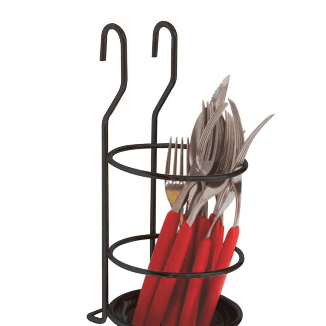 Porta Talheres Suspenso Preto Fosco - Mark Ferragens